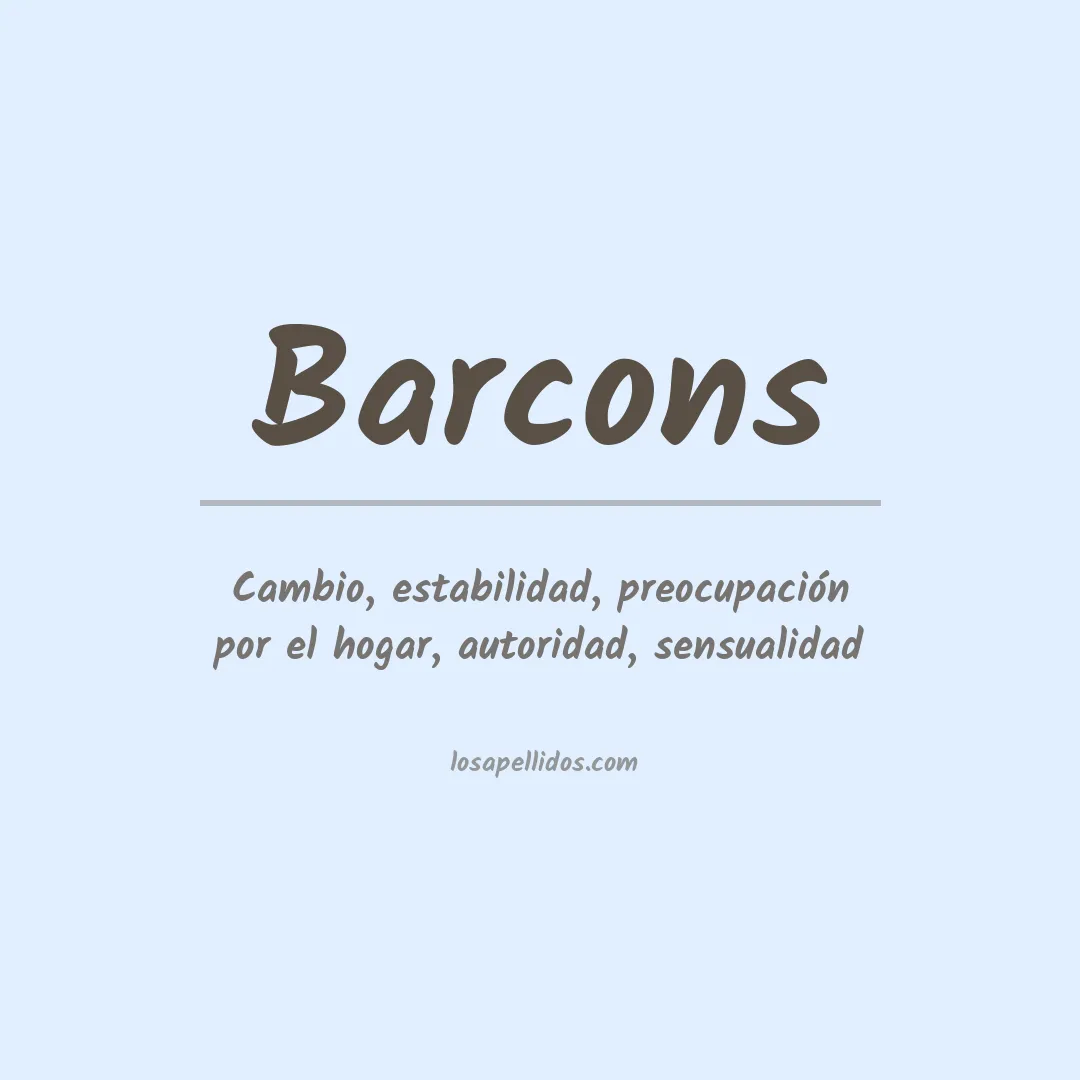 Significado del Apellido Barcons