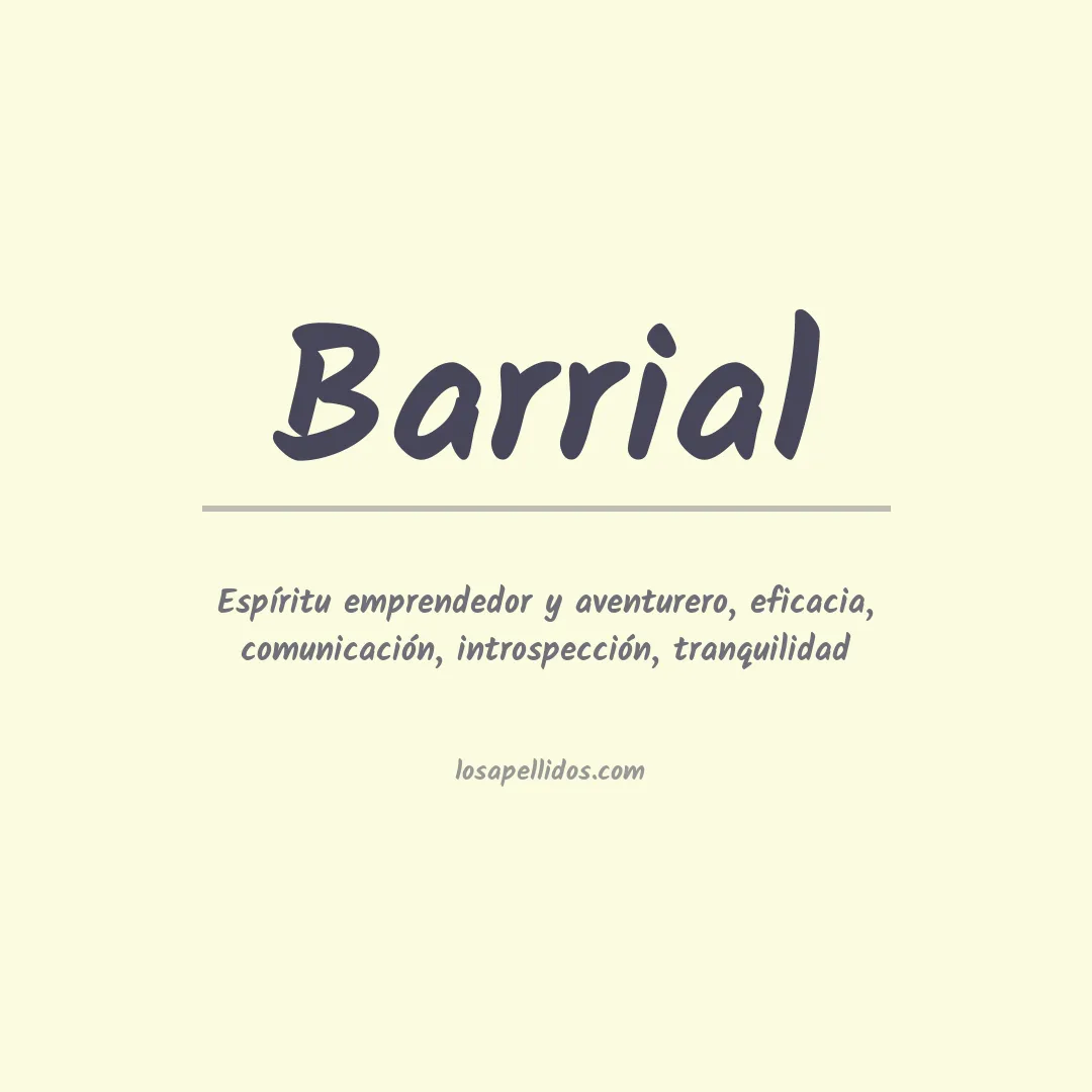 Significado del Apellido Barrial
