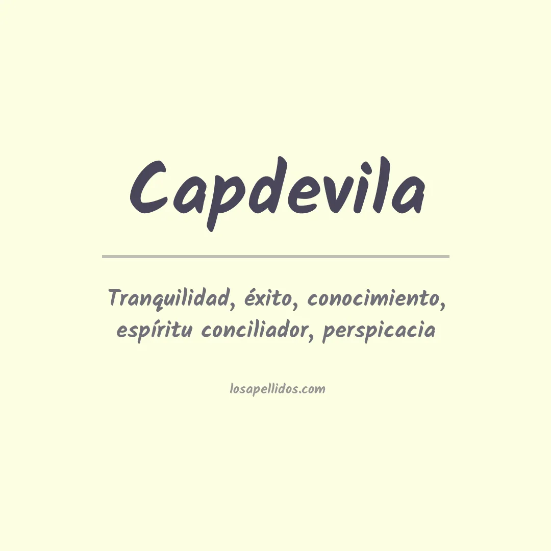 Significado del Apellido Capdevila