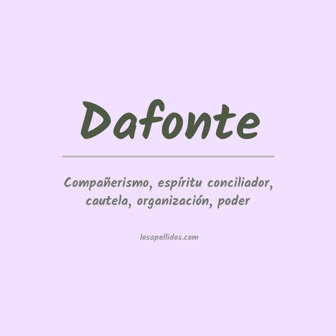 Significado del Apellido Dafonte