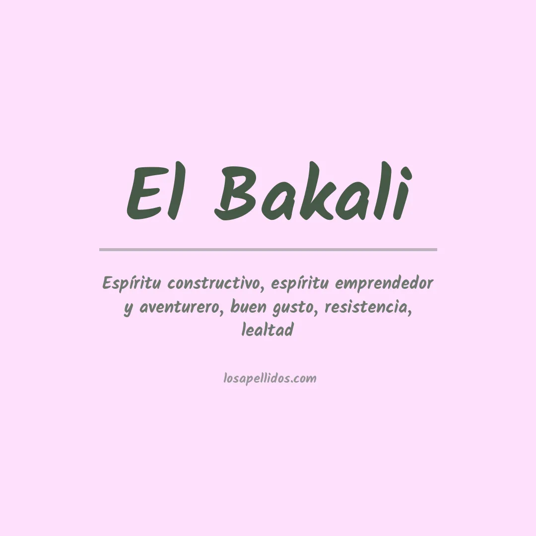Significado del Apellido El bakali