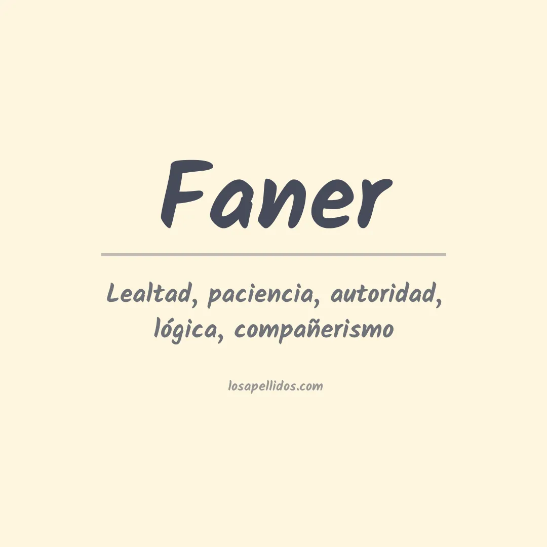 Significado del Apellido Faner