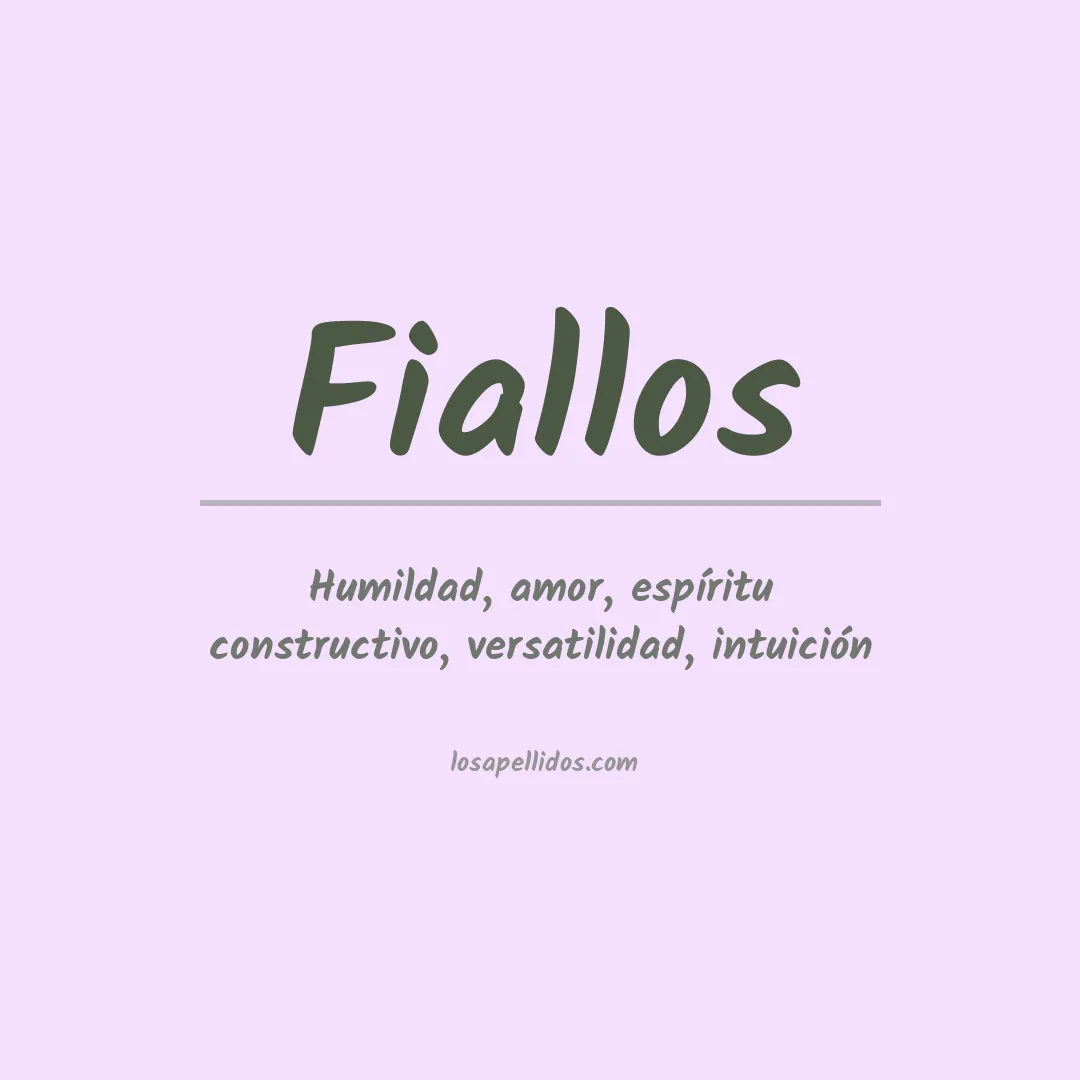 Significado del Apellido Fiallos