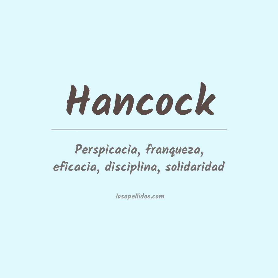 Significado del Apellido Hancock