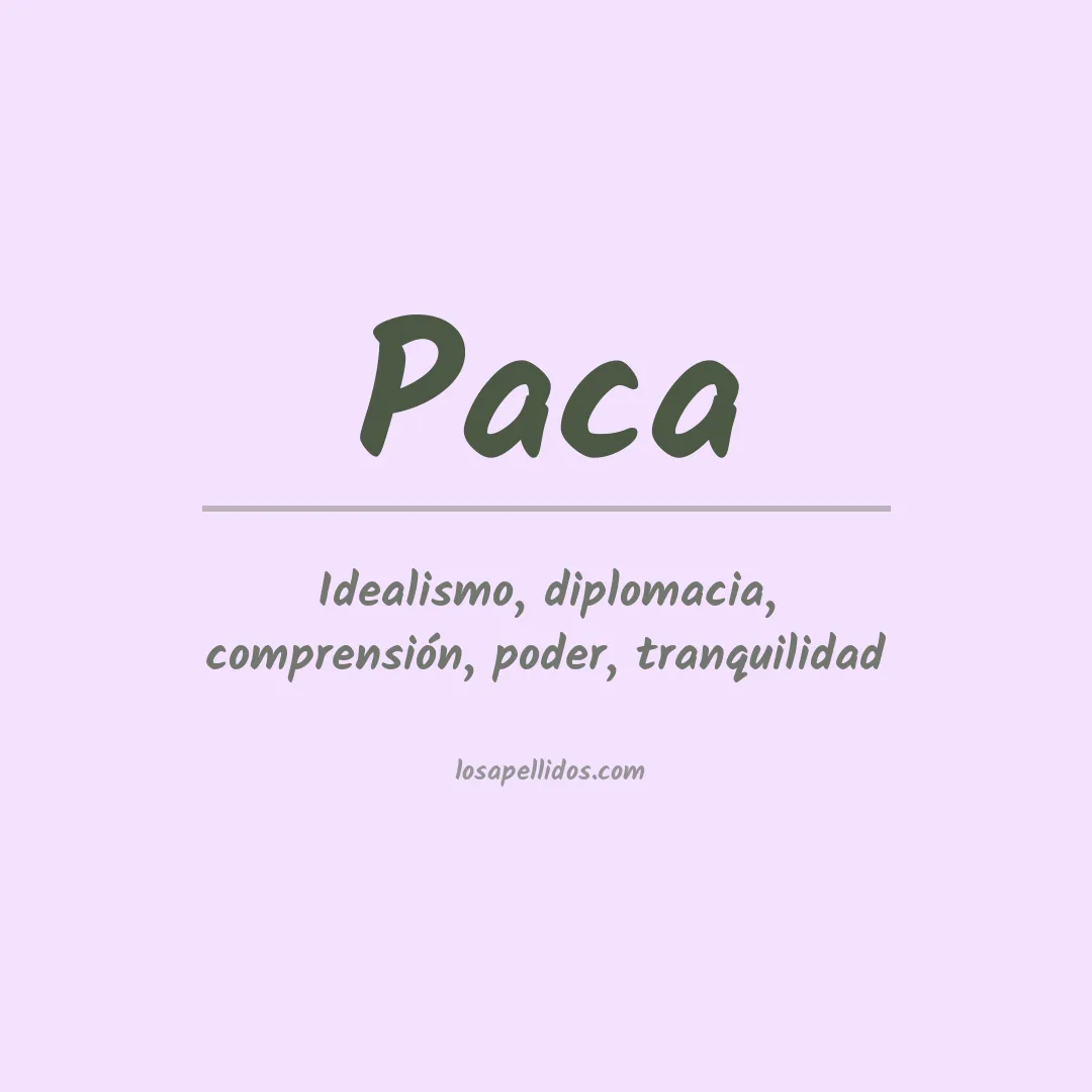 Significado del Apellido Paca