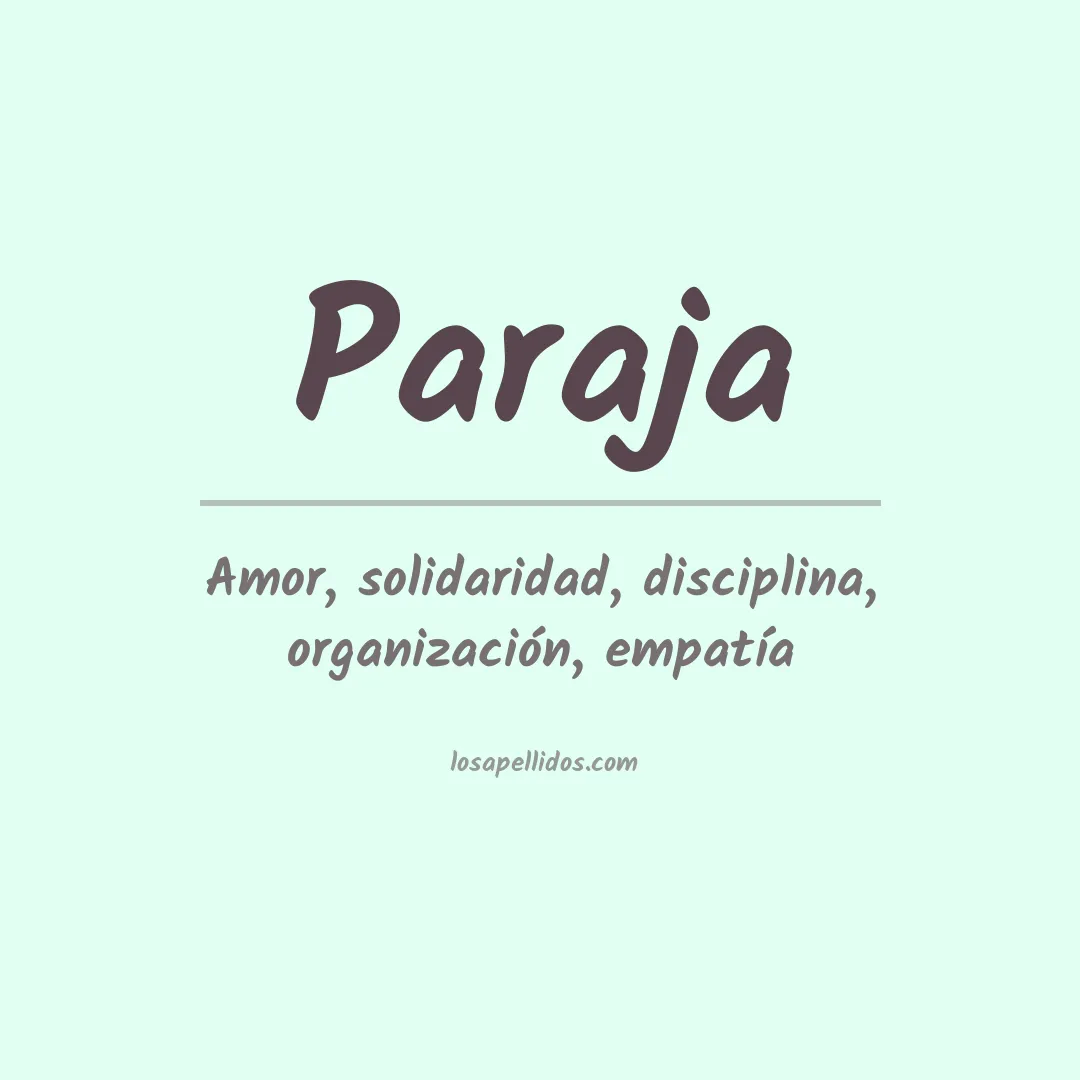 Significado del Apellido Paraja