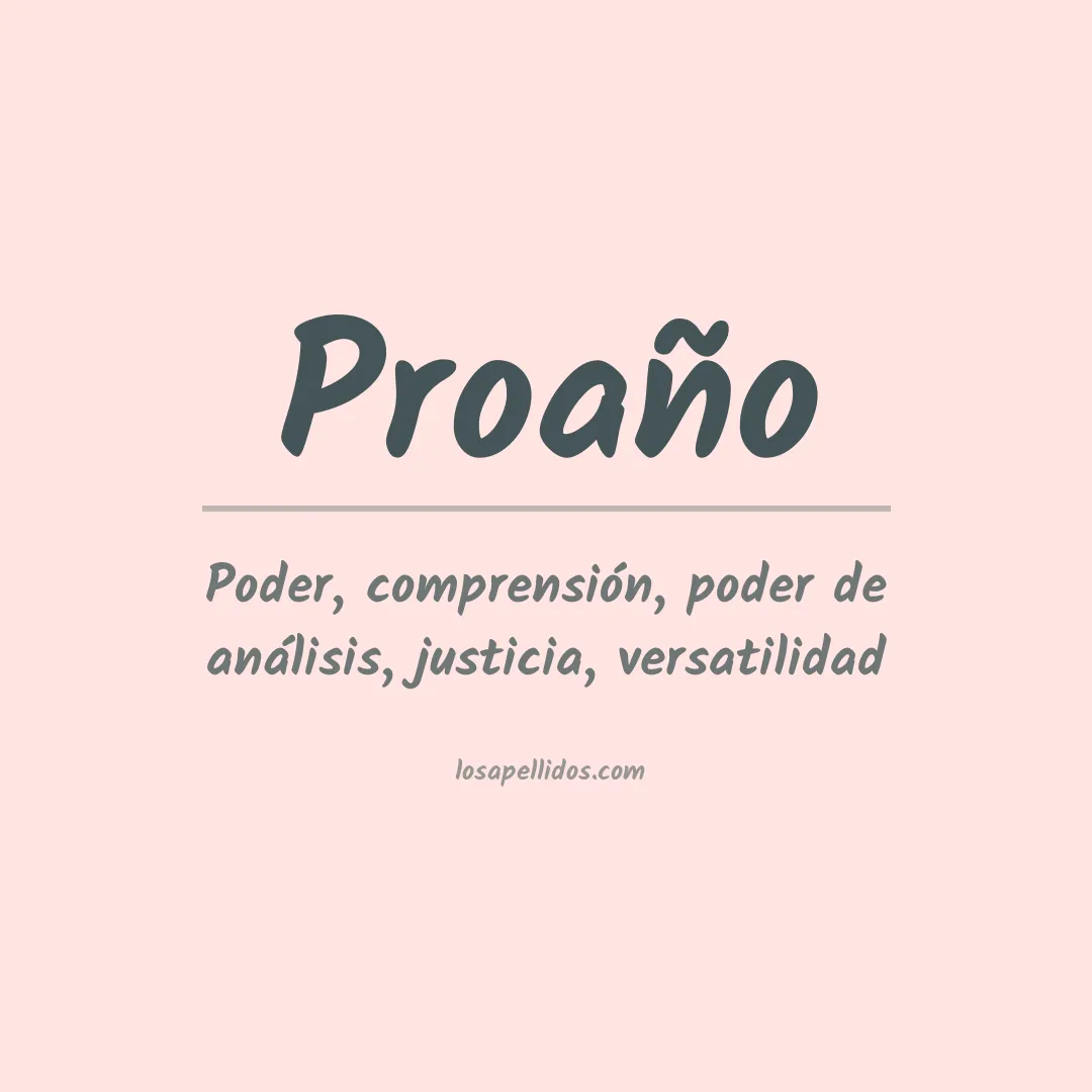 Significado del Apellido Proaño