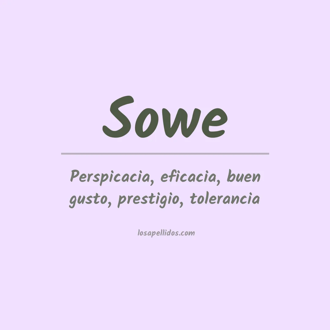 Significado del Apellido Sowe