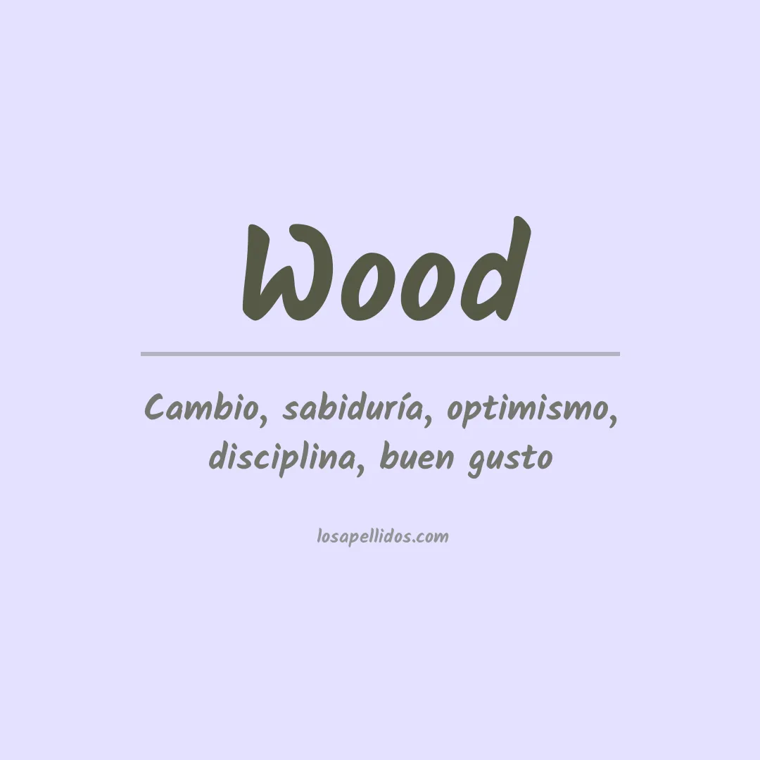 Significado del Apellido Wood